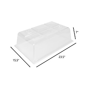 SUNDOME BPA Free Plastic Light Track Mega Humidity Dome with Vents, for Indoor Growing, Seeding in Greenhouse, Clear, 7" (Pack of 5)