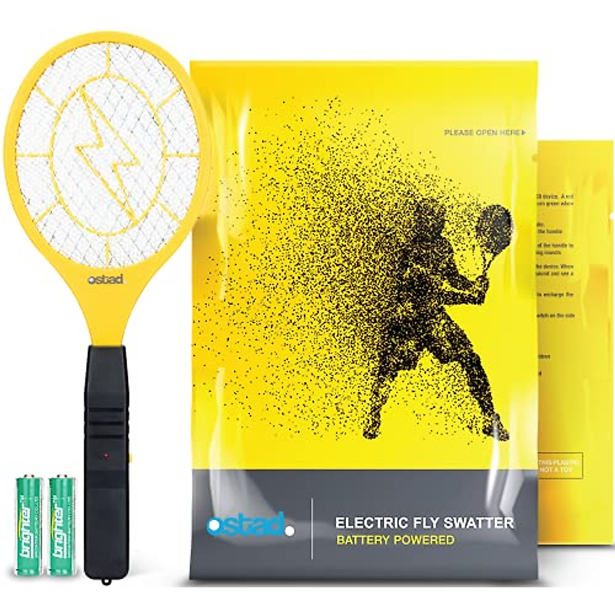 Electric Fly Swatter Racket - Indoor Bug Zapper for Home, Fly Zapper, Mosquito Killer, Gnat Control, Pest Insect Catcher, Fly Swatter & Bug Zapper Outdoor, Indoor Mosquito Zapper
