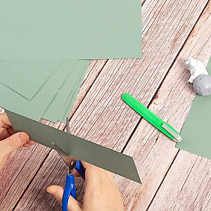 Wishop 20 Sheets Colored Thick Paper Cardstock Blank for DIY Crafts Cards Making, Invitations, Scrapbook Supplies (Sage Green, 8.5 x 11 inches)