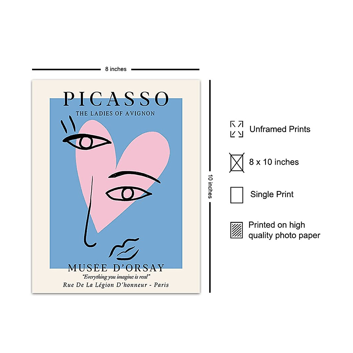 Pablo Picasso Wall Art Prints - Pablo Picasso Poster - Mid-Century Modern Room Decor - Gallery Wall Art - Museum Poster - Abstract Art - Minimalist Wall Decor- Line Art Wall Decor- Art Gifts for Women