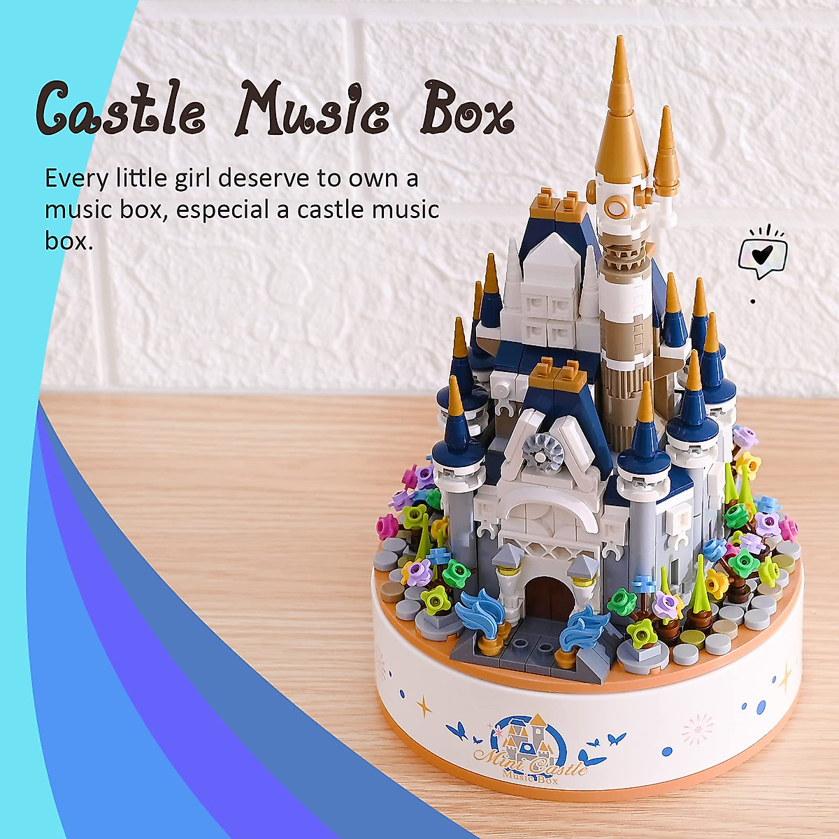 Nifeliz Castle Music Box Building Block Set. Construction Set to Build, Assembly Toy for Teens and Adult, Makes a Great Gift for People who Like Castle. New 2023 (617 PCS)