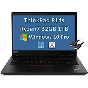 Lenovo 2022 ThinkPad P14s 14" FHD (AMD 8-core Ryzen 7 Pro 4750U (Beat i7-10750H), 32GB RAM, 1TB SSD) Mobile Workstation Business Laptop Backlit, Fingerprint, WiFi 6, Windows 10 Pro / 11 Pro