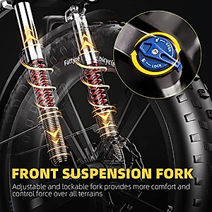 Auloor Electric Bike Adults 750W Motor 48V 12.8Ah Removable Larger Battery 20'' Fat Tire Folding Ebike 30MPH Snow Beach Mountain Electric Bicycle Shimano 7-Speed