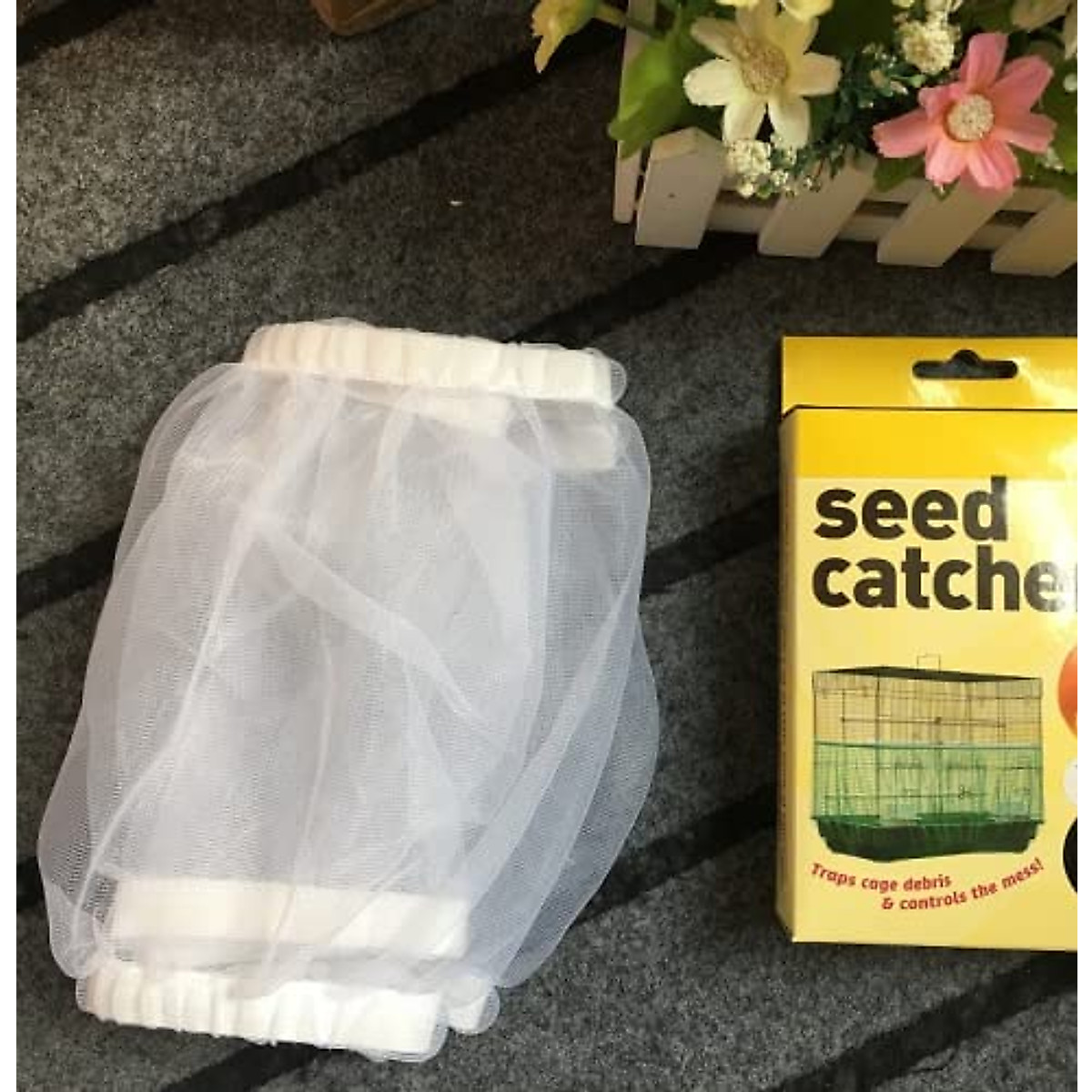 Pssopp Bird Cage Cover Durable Breathable Washable Mesh Seed Catcher Seed Catcher Guard Net Cover Large Size Bird Cage Good Night Cover (4 Colors)