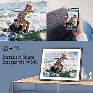BSIMB 16.7-Inch 32GB Extra Large WiFi Digital Picture Frame IPS Touch Screen Electronic Photo Frame, Remote Control, Auto-Rotate, Share Photos&Videos via App&Email, Gift for Mother's Day