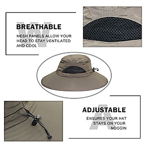 YR.Lover.Outdoor Boonie Men and Women's Hat - Sun Protection Wide Brim Waterproof Cap for Safari Fishing Hunting Summer Bucket Hat Army Green