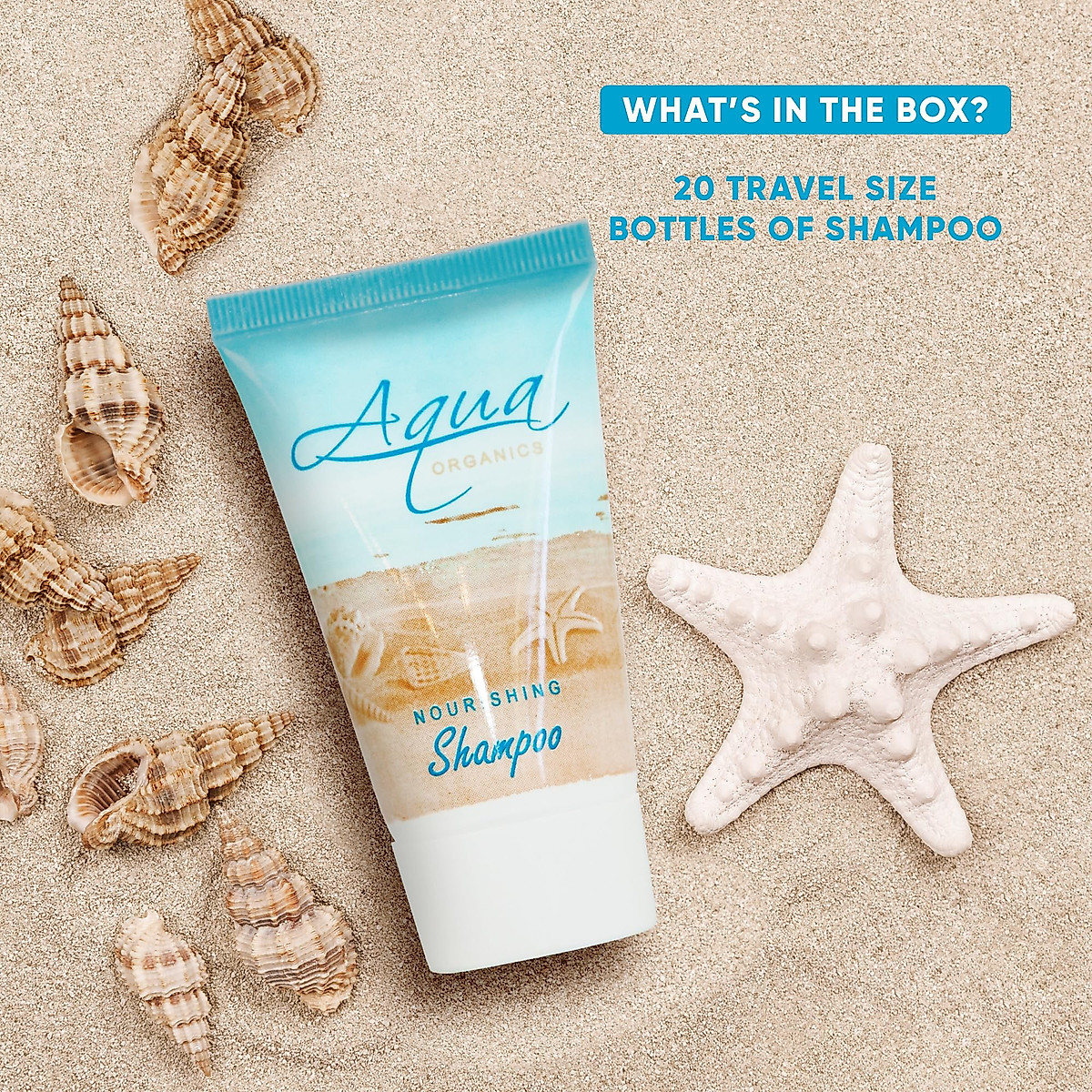 Aqua Organics Shampoo, Travel Size Hotel Amenities, 1 oz (Case of 20)