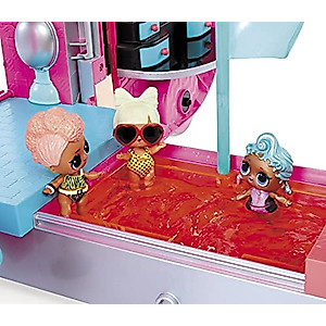 LOL Surprise OMG Glamper Fashion Camper Doll Playset with 55+ Surprises, Fully-Furnished with Light Up Pool, Water Slide, Bunk Beds, Cafe, BBQ Grill, DJ Booth - Gift Toy for Girls Ages 4 5 6 7+ Years
