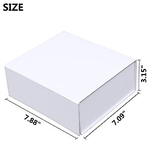 Yeplan Small White Gift Box,7.8x3.1x7 Inches,Collapsible Gift Boxes with Lids,Eco-Friendly Cardboard Box,Magnetic Gift Boxes for Wedding,Christmas,Birthday,Thanksgiving Day