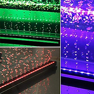 HCDMRE LED Air Bubble Light Aquarium Light Underwater Submersible Fish Tank Light Color Changing Making Oxygen Aquarium Tools,Us Plug,46cm/18.1"