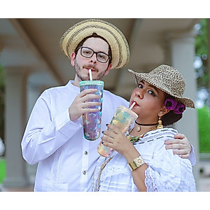 DREAMING MY DREAM 24Oz Studded With lid And Straw Tumbler, Double Wall Insulated, Reusable Textured Venti Cup - 100% BPA Free - (Auroral Purple)