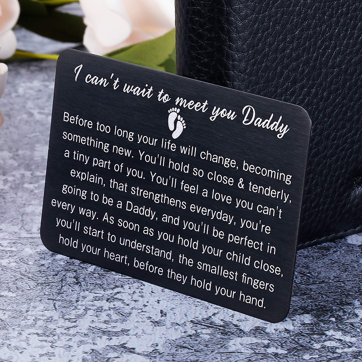 New Dad Wallet Insert Card Daddy to Be Gifts Pregnancy Baby Announcement Gifts for Him New Father Soon to Be Daddy Gifts for Men First Time Dads Gifts from New Mommy Christmas Father’s Day