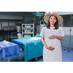 RUVANTI 4 Pack Hospital Gowns for Women/Men - Medical Patient Gowns for Elderly Women - Plus Size Gowns for Home Care - Labor and Delivery/Nursing - Comfortably Fits Sizes up to 2XL