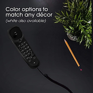 Power Gear Coiled Telephone Cord, 4 Feet Coiled, 25 Feet Uncoiled, Phone Cord works with All Corded Landline Phones, For Use in Home or Office, Black, 76139