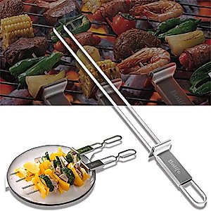 Bnlife Barbecue Skewers Stainless Steel for Grill Outings Cooking Tools，8-Pack set 13" BBQ Shish Kabob Skewer Sticks