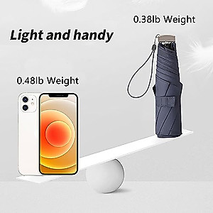 NINJAFOX Travel Umbrella Mini Umbrellas stainless steel frame rust proof,Small,Lightweight,Compact but Strong for Sun&Rain for Woman, Kids,Men Suit for Pocket (Non-Automatic)