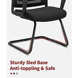 CLATINA Office Guest Chair with Lumbar Support and Mid Back Mesh Space Air Grid Series for Reception Conference Room 4 Pack