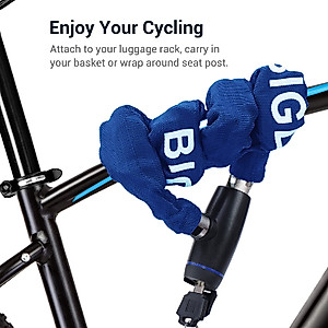 Bike Chain Lock, BIGLUFU 3 Feet Heavy Duty Bicycle Chain Lock, 9mm Thicker Anti-Theft Security Lock with 3 Keys for Bike, Motorcycle, Door, Gate, Fence, Scooter