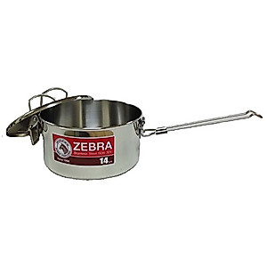 Zebra Stainless Steel Food Box and Pan with Snap on Lid, 14cm, Silver