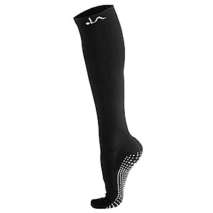 LA ACTIVE Graduated Compression Socks with Non-Slip Grips for Safety - 20-30mmHg for Women & Men - Perfect for Travel, Recovery, Medical and Maternity Support (Black, Small)