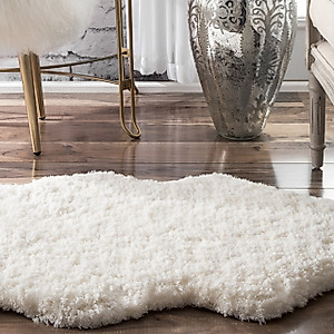 nuLOOM Hand Tufted Double Pelt Faux Sheepskin Runner Rug, 2' x 6', Natural, Rectangular, 1.35" Thick