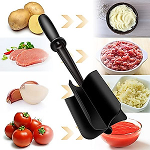 1Pcs Meat Masher Tool, Hamburger Chopper, Nylon Ground Beef Chopper Tool, Heat Resistant Meat Masher Tool for Turkey, Ground Beef and more, Meat Chopper, Black