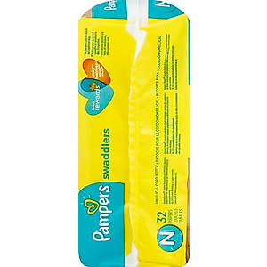 Pampers Swaddlers Disposable Diapers Newborn Size 0 (> 10 lb), 32 Count, JUMBO
