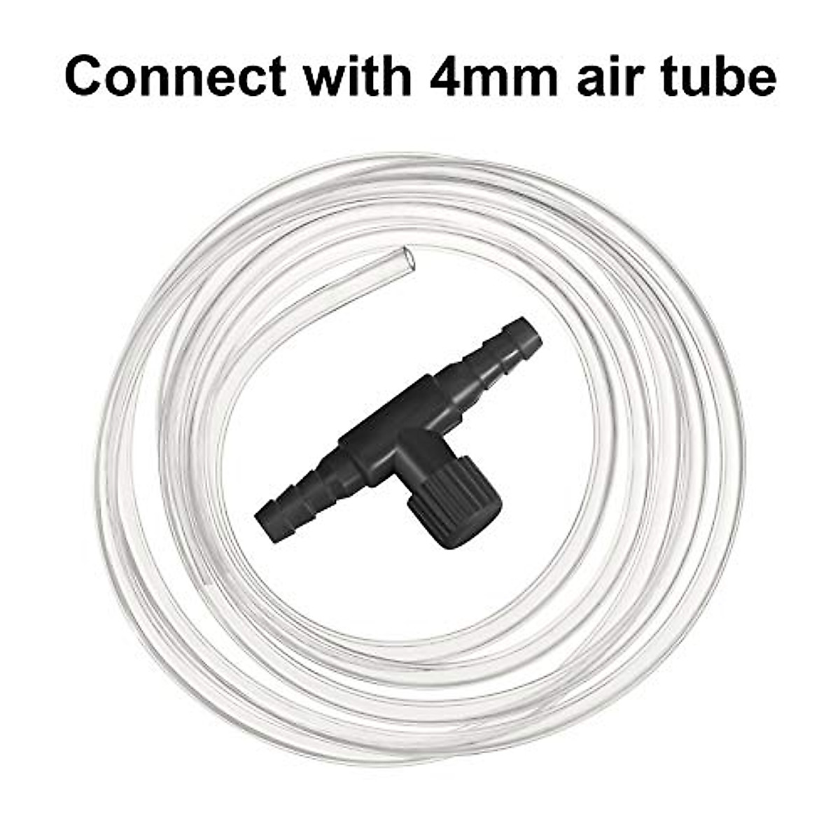 30 Pieces 2 Way Fish Tank Air Pump Aquaculture T Shape Control Valve Plastic Aquarium Hose Connector for 4 mm Air Tube (Black)