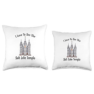Temples of the Church of Jesus Christ, LDS temples Salt Lake, Love to See My Temple, Color Throw Pillow, 18x18, Multicolor
