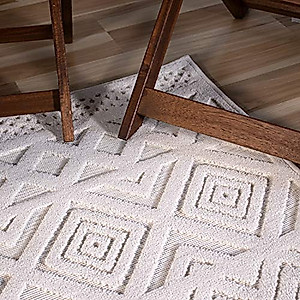 Orian Rugs Coastal Diamond Area Rug, 5 ft 2 in x 7 ft 6 in, Ivory