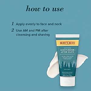 Burt's Bees Soothing Moisturizer + After Shave with Aloe & Hemp, For Men, 2.5 Ounces