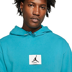 Nike Jordan Essentials Fleece Men's Hoodie (US, Alpha, Large, Regular, Regular, Cyber Teal/White/Black)