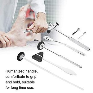 5 in 1 Neurological Hammer Muscle Reflex Diagnostic Hammer Health Care Kit, Triangle Hammer+Metal Hammer+ Plastic Rod Hammer+T-shaped Hammer+Gore Wheel