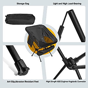 LUBBYGIM Folding Camping Chairs, Portable Camp Chairs, Lightweight Outdoor Chairs for Outdoor Camp, Travel, Beach, Picnic, Festival, Hiking, Backpacking, Supports 265Lbs - 2 Pack