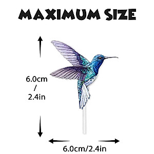 18pcs Glitter Dessert Cupcake Topper Hummingbird Green Flying Bird Nature Theme Decor Supplies Boys Girls Woman Lady Happy Birthday Party Decorations