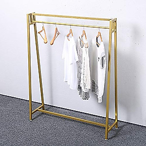MBQQ Moden Metal Clothes Rack with Clothing Hanging Rack Organizer for Laundry Drying Rack Display Racks Garment Racks,Gold