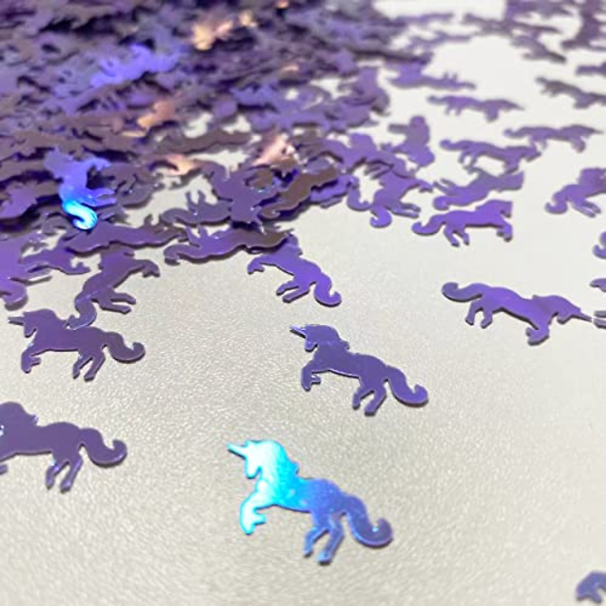 2000 Pieces Unicorn Horn Horse PVC Table Confetti for Wedding Birthday Party Decoration Celebrations Unicorn confetti, 1.9 oz(Purple)