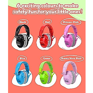 PROHEAR 032 2.0 Noise Cancelling Headphones for Kids - 25dB Noise Reduction - Adjustable Sensory Ear Protection Muffs for Concert, Fireworks, Monster Truck Shows, School - Red