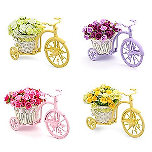 Louis Garden Nostalgic Bicycle Artificial Flower Decor Plant Stand (Pink)