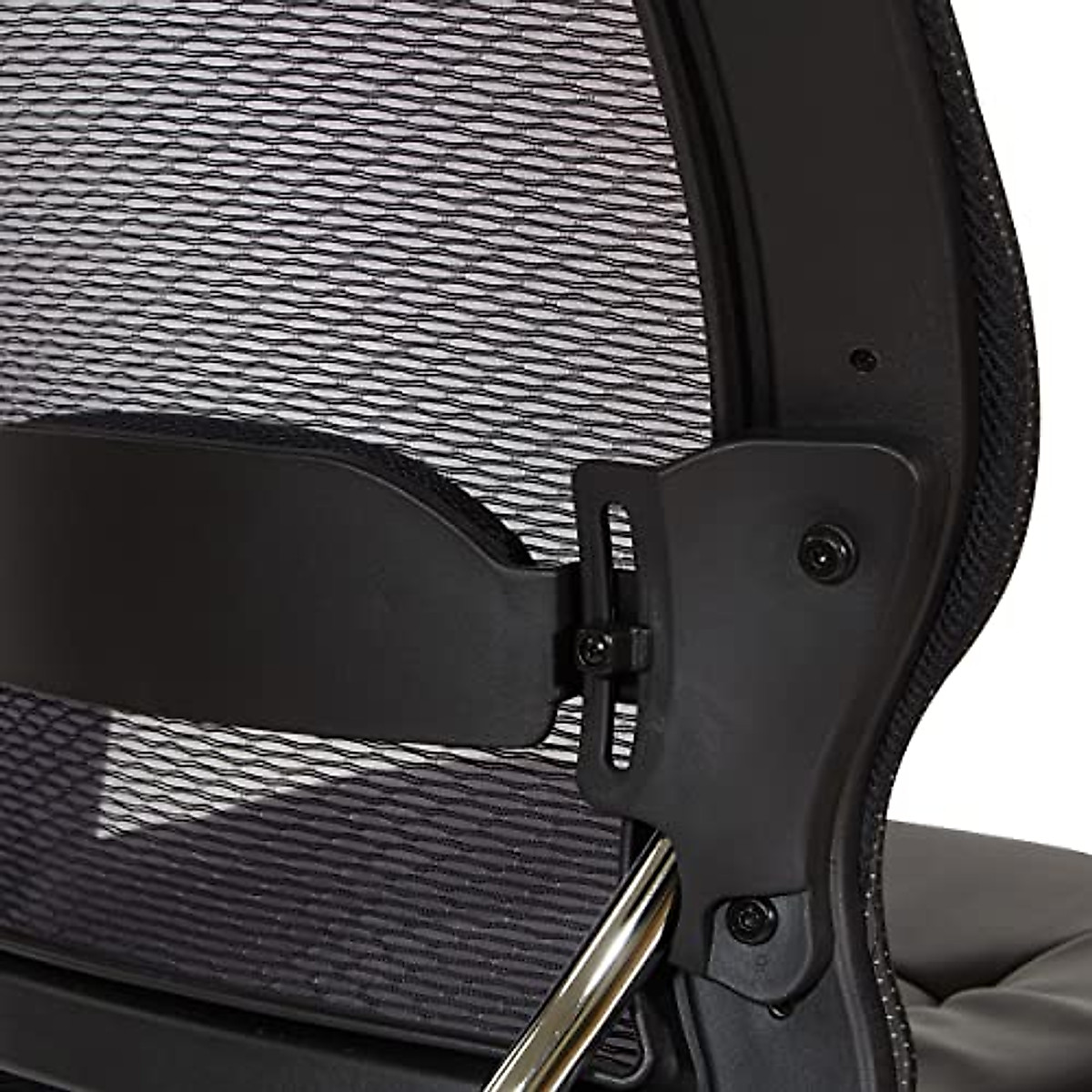 Space Seating 335 Series Professional Air Grid Back Adjustable Office Chair with Thick Padded Bonded Leather Seat and Heavy Duty Aluminum Base, Black