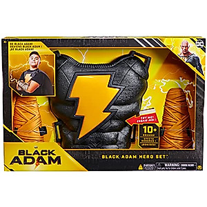 DC Comics, Black Adam Hero Set, Light-up Chest Plate, Gauntlets, Cape, 10+ Sounds, Black Adam Movie Kids Roleplay Costume for Boys and Girls Ages 4 and Up
