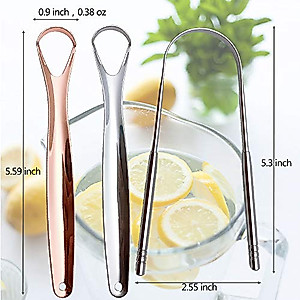 Tongue Scraper, Tongue Cleaner, Tounge Scraper Cleaner,Tongue scrapers for adults with Carrying case, Fresh Breath Tongue Scrapers Medical Grade Metal (3 pack)
