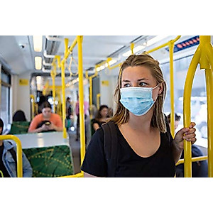 RightCare 3-ply Face Masks for General Use Protection, Light Blue, Box of 50 Disposable Masks, 1 Count