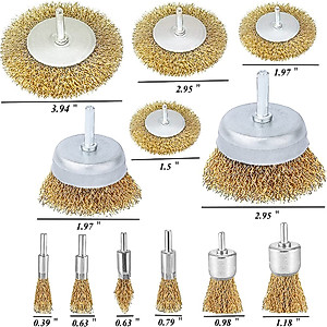 Wire Brush Wheel Cup Brush Set,12 Pack Coarse Crimped 1/4 Inch Shank Wire Wheel for Drill Attachment