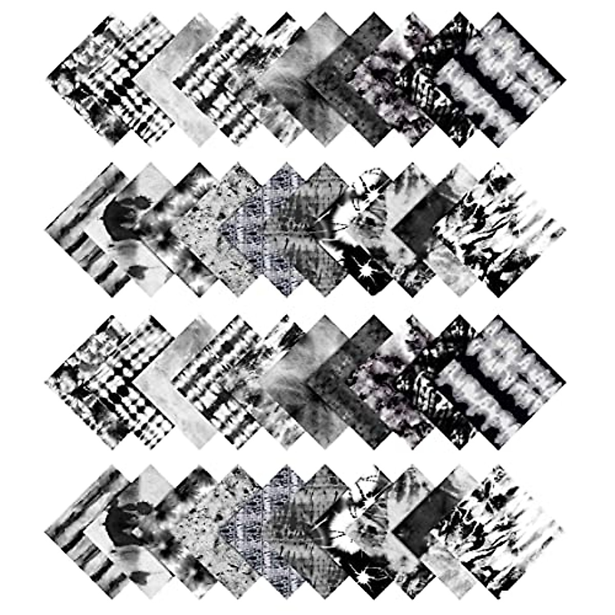 Soimoi 40Pcs Tie Dye Print Cotton Precut Fabrics for Quilting Craft Strips 2.5x42inches Jelly Roll - Black