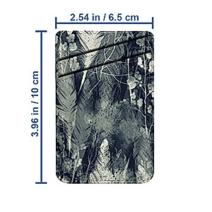 Diascia Pack of 2 - Cellphone Stick on Leather Cardholder ( Boho Style Magic Twigs Feathers Pattern Pattern ) ID Credit Card Pouch Wallet Pocket Sleeve