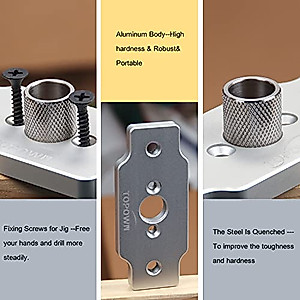 TOPOWN Aluminum Dowel Jig Kit Floating Shelf Bracket Jig 1/2" Dowel Jig Dowel Jig Self Centering Jig for Floating Shelf Dowel Jig for Straight Hole Centering Drill Jig Doweling Jig(Drill Not Included)