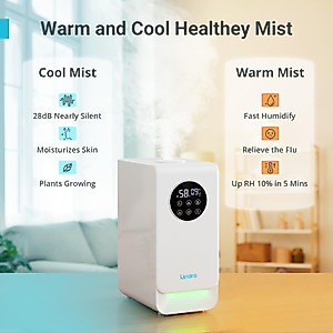 6L Humidifiers for Bedroom Home, Smart Warm and Cool Mist Humidifier for Large Room, Cool Mist Humidifiers for Plants, Top Fill Design and Alexa & App Control, Essential Oil Compatible