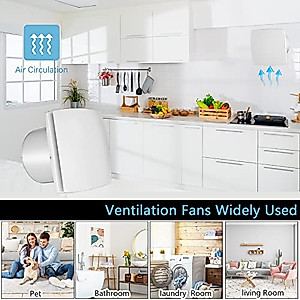 Hon&Guan 6'' Bathroom Exhaust Fan, 116 CFM Kitchen/Garage Exhaust Fan Through the Wall Fan for HVAC System, Super Silent, Strong Exhaust Fan 150A