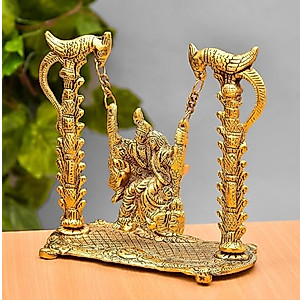 LCRAFT Metal Radha Krishna Swing Jhula Decorative Showpiece, (Metal Radha Krishna JULLA)